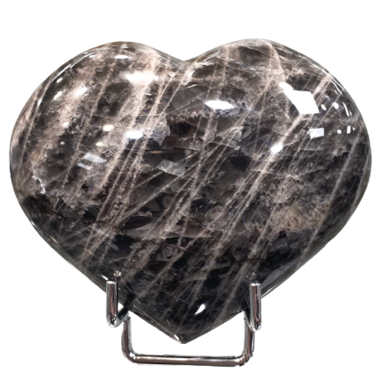 COEUR PIERRE DE LUNE NOIRE GRAND MODELE